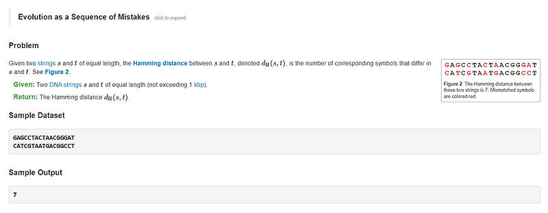 Counting Point Mutations(점 돌연변이 세기)