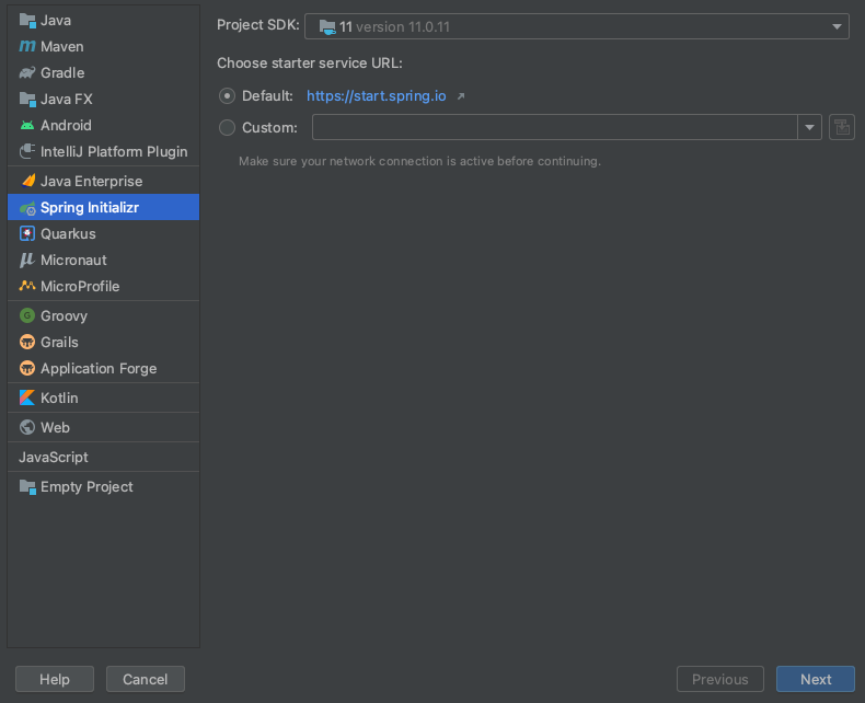 인텔리제이 2020.3 에서 java 17 -> java 11 spring boot 3 -> 2