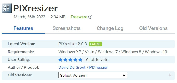PIXresizer 무료 다운로드