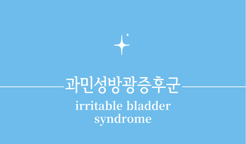 '과민성방광증후군(irritable bladder syndrome)'원인,증상,진단 방법,치료 방법