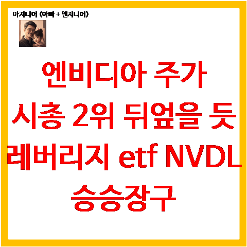 엔비디아 주가 시총 2위 뒤엎을 듯, 레버리지 etf NVDL도 승승장구