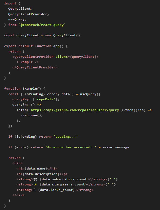 React Query 공식문서 Tanstack Query 구 React Query 란 — Objective