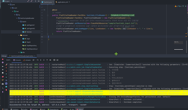 [springBoot] spring batch simpleTextReader (feat. file)