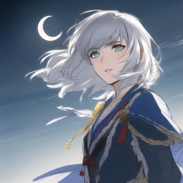 novel ai 프롬프트 추천 "The Enchanting Girl with Silver Hair and Turquoise ...