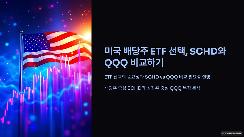 미국 배당주 ETF 선택, SCHD와 QQQ 비교하기 📊