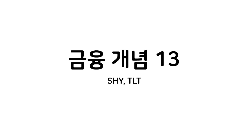 금융 개념 13 : SHY, TLT :: 백쌤