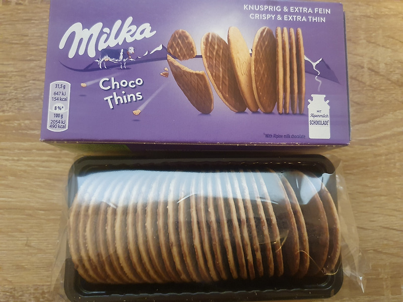 [독일] 밀카 씬즈 milka choco thins 가격, 맛/ 초코틴틴 같은 비스킷!