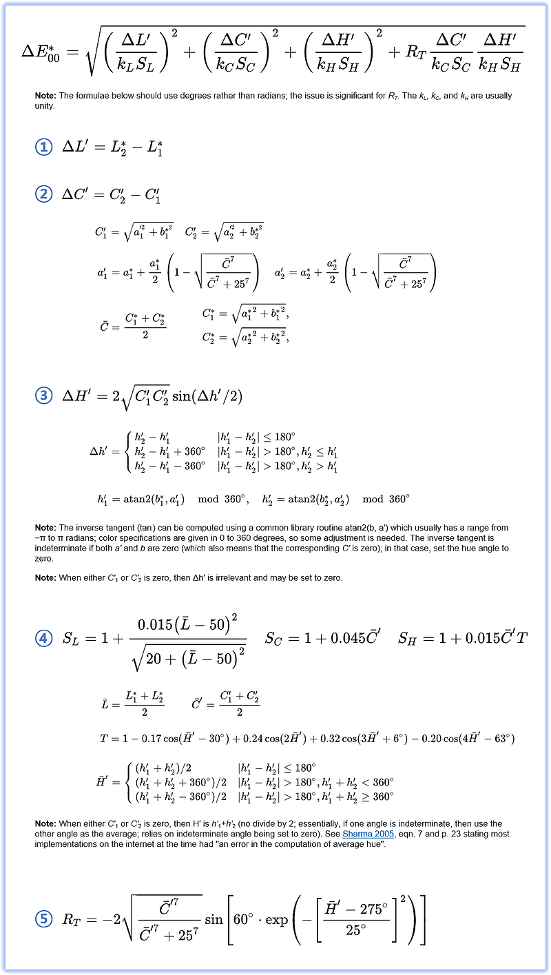 [CIEDE 2000] CIE L*a*b* 색공간에서의 거리