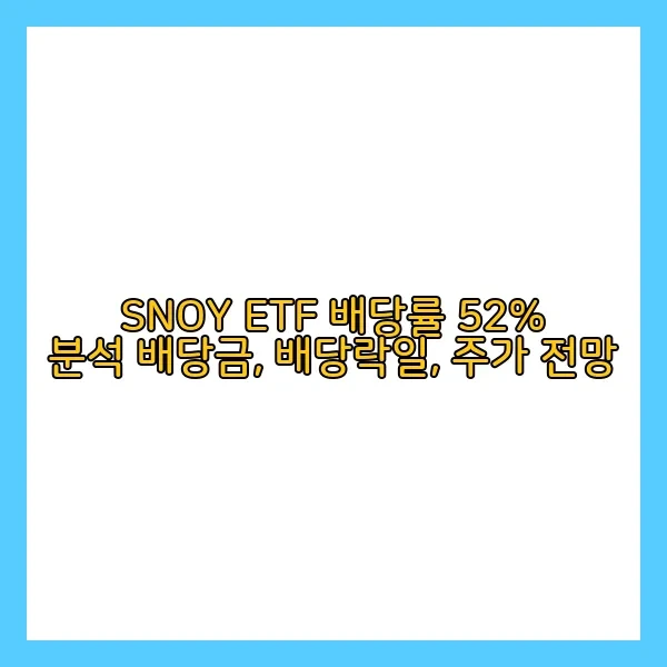 SNOY ETF 배당률 52% 분석 배당금, 배당락일, 주가 전망