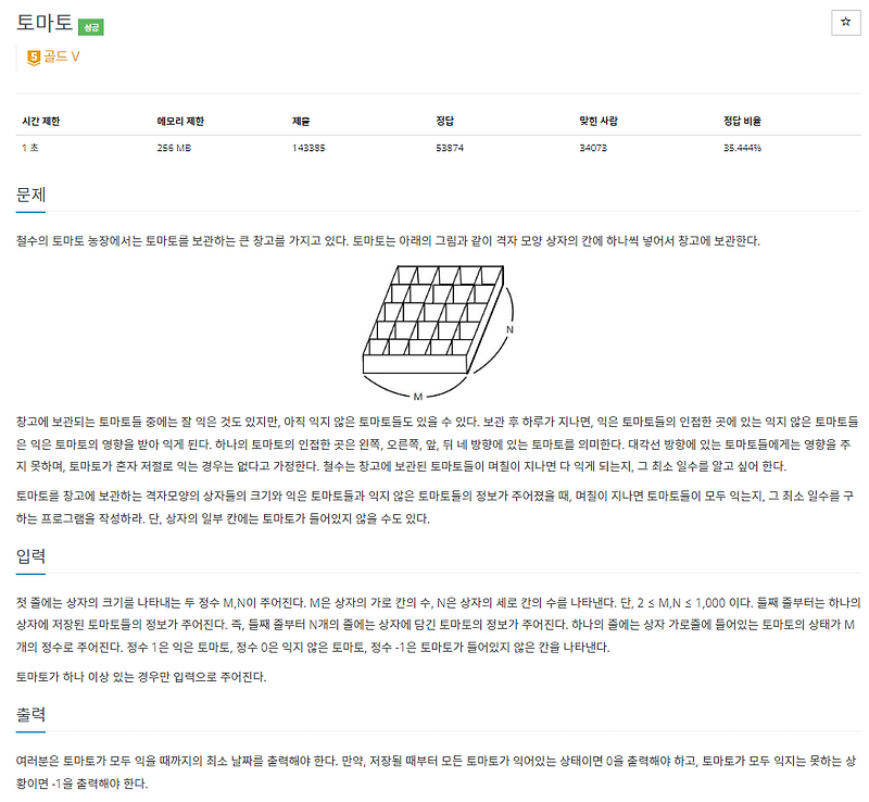 BOJ_7576 : 토마토