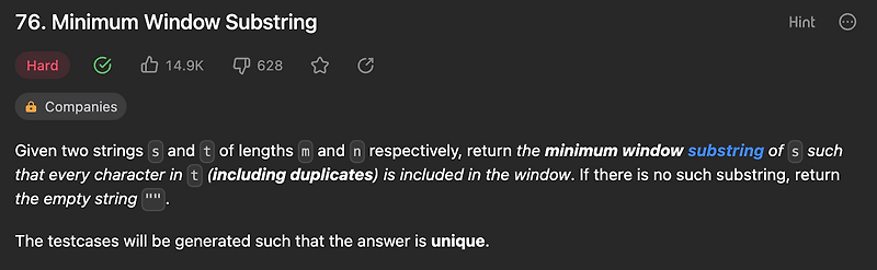 [75 LeetCode] 25 - Minimum Window Substring :: 도리