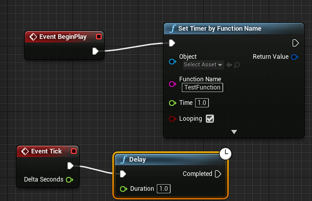 Unreal Engine - Set timer, Event tick