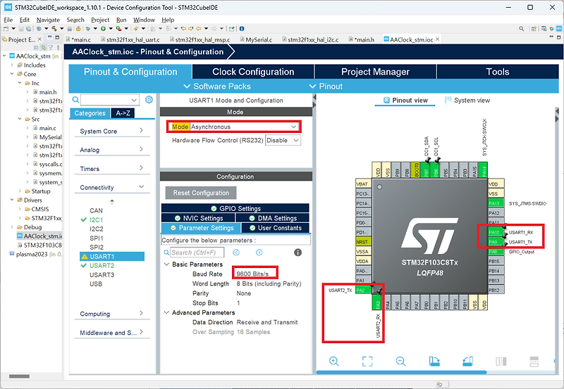 [CubeIDE] stm32 Uart 살리기 LoopBack, sample source