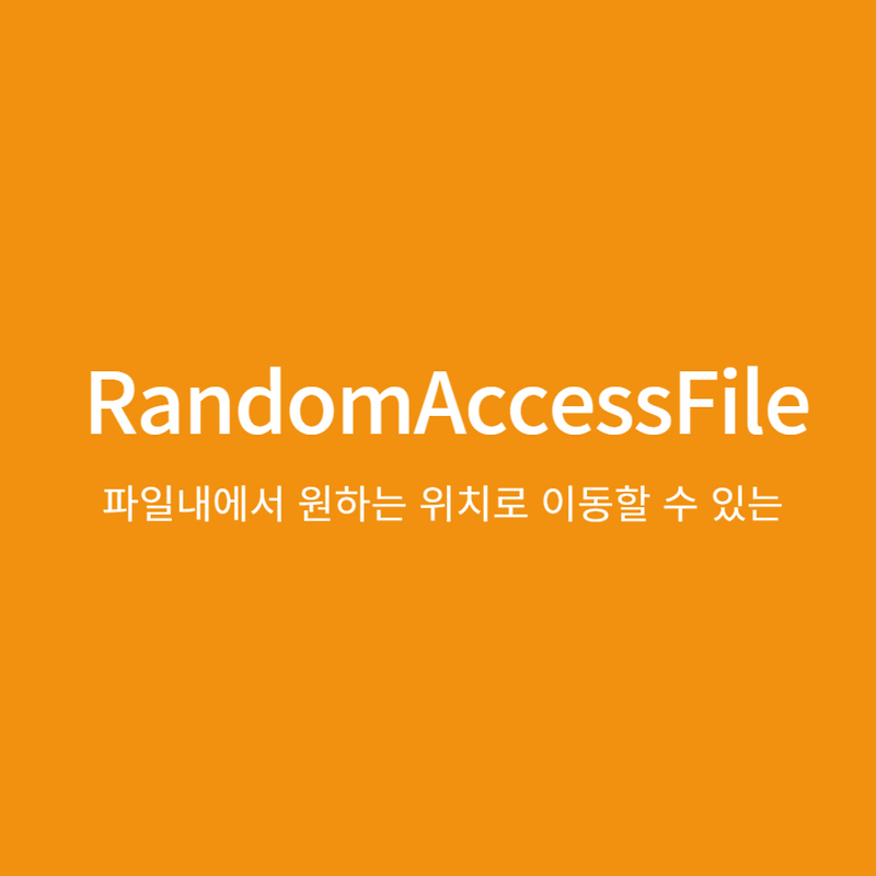 파일내에서 원하는 위치로 이동할 수 있는, RandomAccessFile