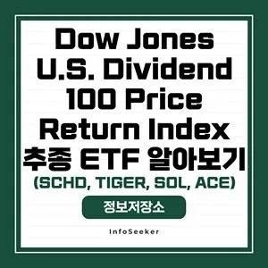 Dow Jones U.S. Dividend 100 Price Return Index 추종 ETF 알아보기(SCHD, TIGER, SOL, ACE)