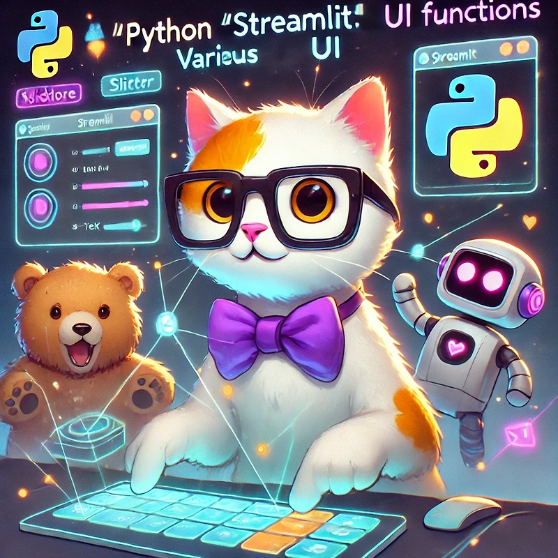 141. [Python] [Streamlit] : Streamlit(스트림릿) 다양한 UI 함수 (1)