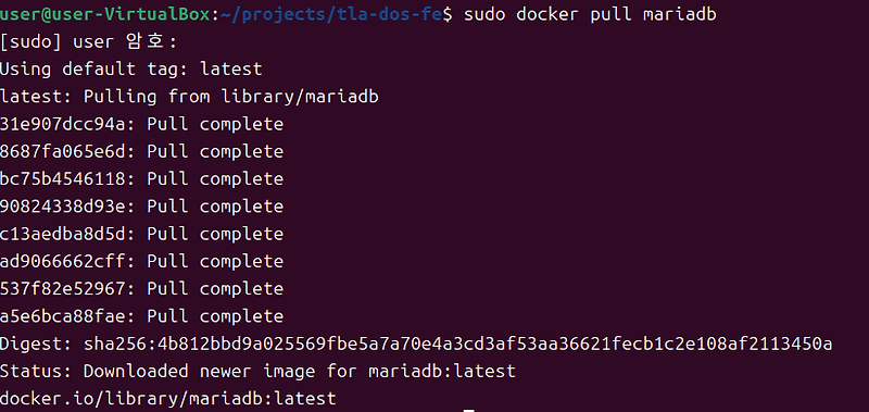 [ubuntu] ubuntu에 mariadb 도커 컨테이너 설치하기