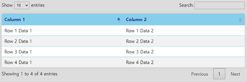 [DataTables] 배경색(background) / 테두리 (border) 변경