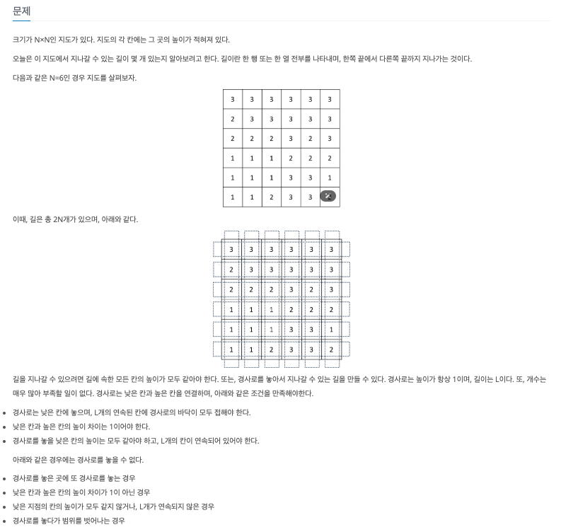 [백준] 14890 경사로 Java :: SnowMate님의 블로그