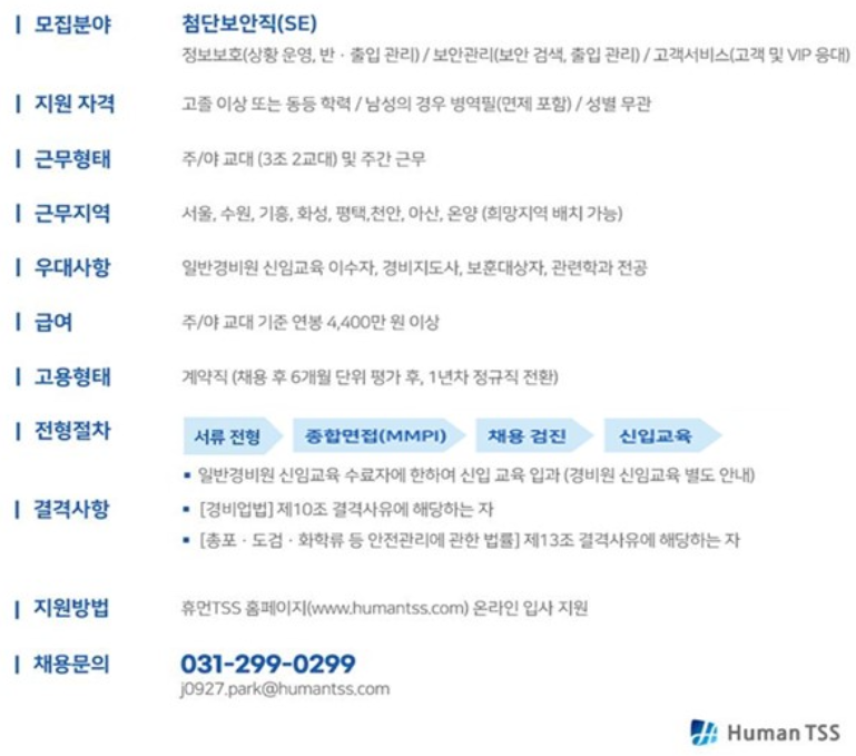 ﻿삼성그룹, 보안, 휴먼티에스에스, 휴먼TSS, 1월, 첨단보안직, 신입사원, 채용, 연봉, 4,000~5,000만원,