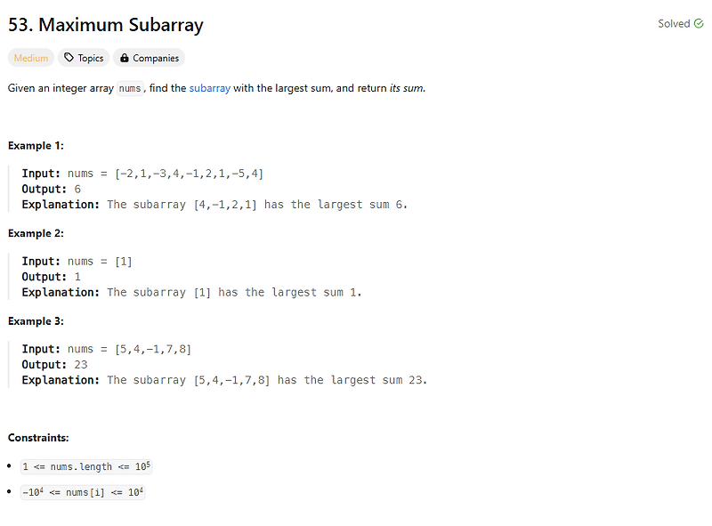 LeetCode: Maximum Subarray