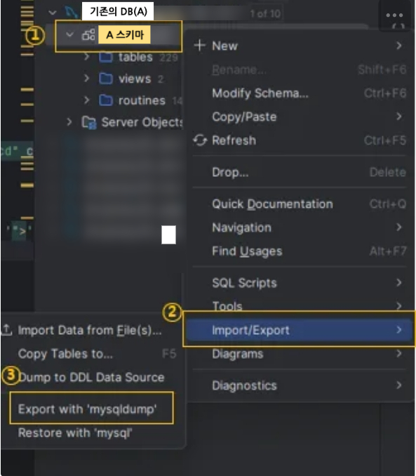 [IntelliJ]mysql DB생성 및 기존 DB 복제하기