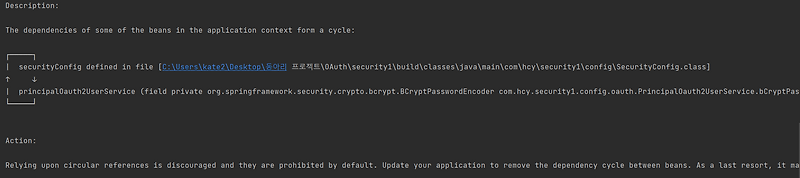 [Error] 순환참조 오류 - The dependencies of some of the beans in the ...