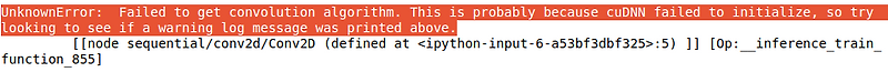 CNN UnknownError: Failed to get convolution algorithm. — 모던플로우