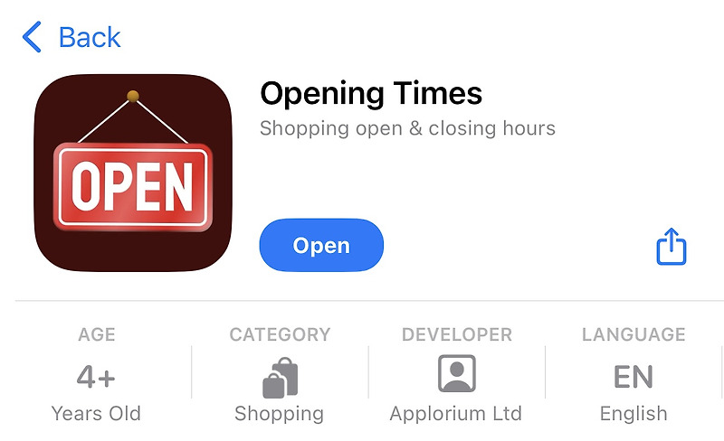 [IOS] Opening Times