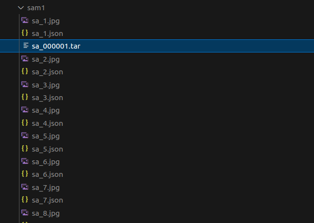 SAM dataset 사용 방법