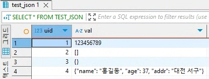 MariaDB - JSON 데이터 포멧 사용 :: 행복만땅 개발자
