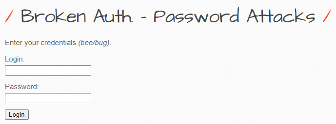 비박스(bWAPP) A2 Broken Auth. - Password Attacks