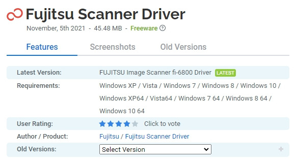 Fujitsu Scanner Driver 무료 다운로드