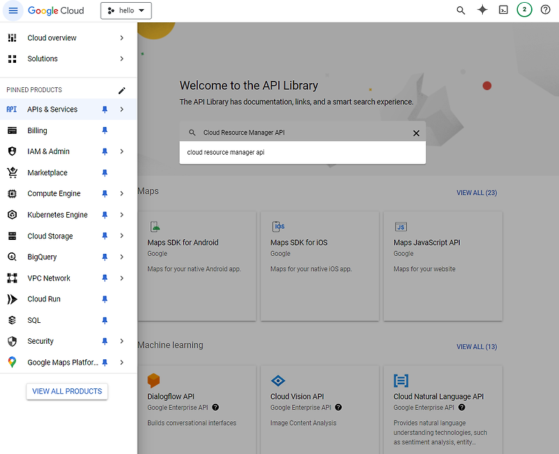 [GCP] APIs&Services들 수동으로 활성화하는 방법
