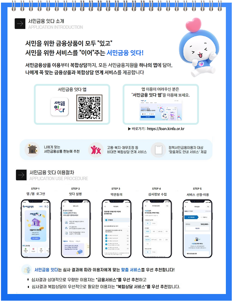 서민금융 '잇다' - 금융위원회 '잇다' 출시후 지속 모니터링을 통해 개선사항 지속 발굴하고 '잇다'