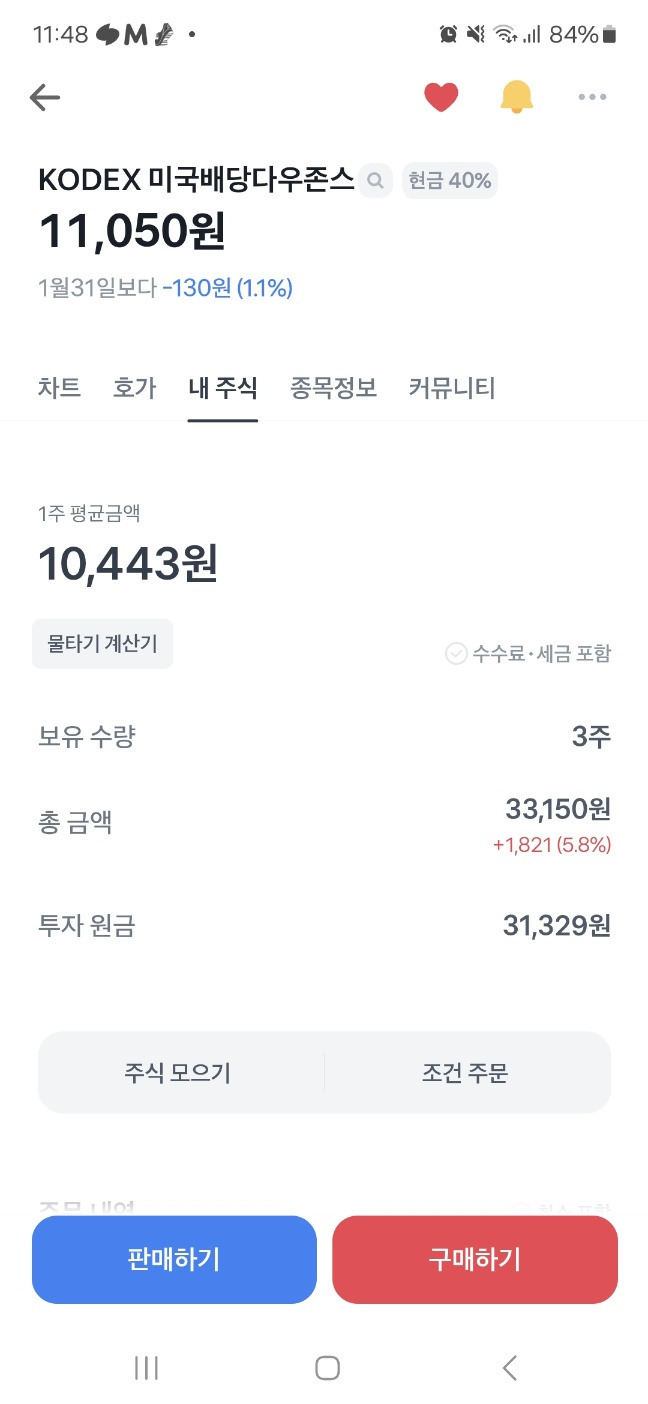 [ 평생연금배당 실천하기 ] KODEX 미국배당다우존스 월중배당주 투자 후기 (ETF로 연금처럼 배당 받기 - 현재 보유 수량 3주)