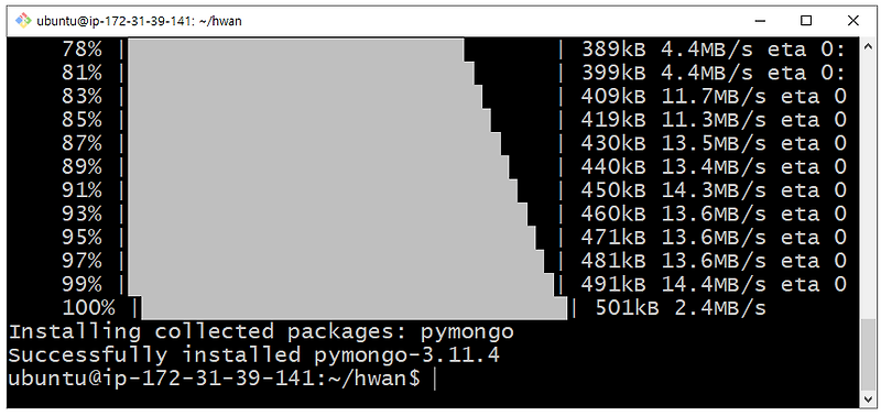 웹서버 Aws 포트 개방 리눅스 환경 Flask 프레임워크 Pymongo 설치 Aws에서 구입한 인스턴스 포트포워딩
