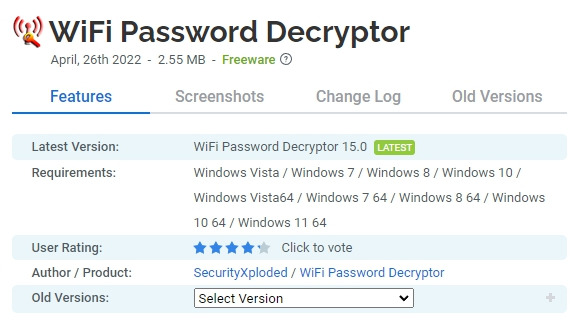 WiFi Password Decryptor 무료 다운로드