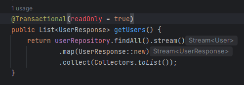[스프링 부트 에러 처리] Cannot resolve method 'readOnly' 오류[@Transactional(readOnly = true)]