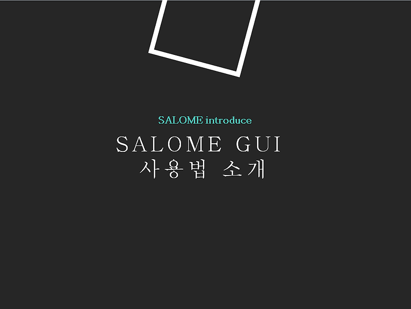 SALOME GUI 사용법 소개