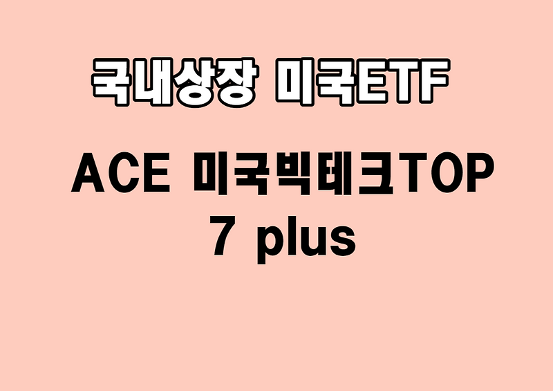 국내etf 공부하기 - ACE 미국빅테크 TOP7 plus (TIGER미국테크TOP10 INDXX와 비교하기)