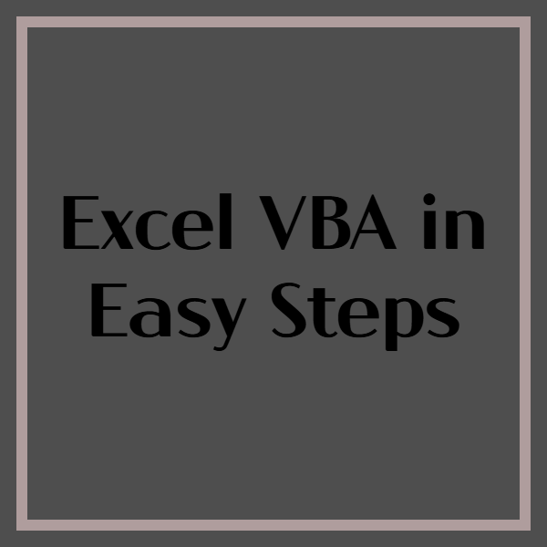 Excel VBA in Easy Steps로 시작하는 프로그래밍의 세계