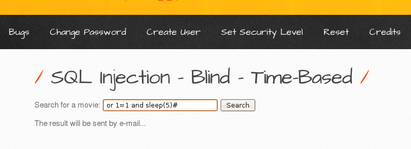 [ 비박스/bWAPP ] Blind SQL Injection - Time Based