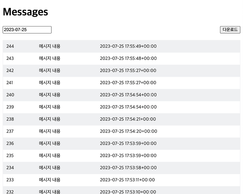 텔레그램 API로 메시지 저장해서 출력 및 다운로드 하기
