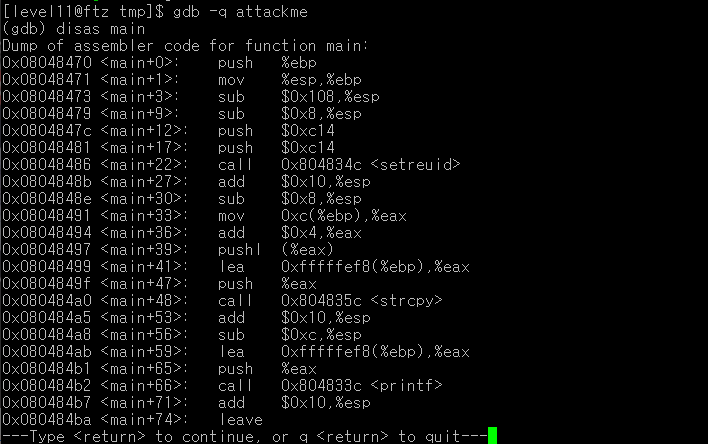 [FTZ] level 11 풀이 — sing