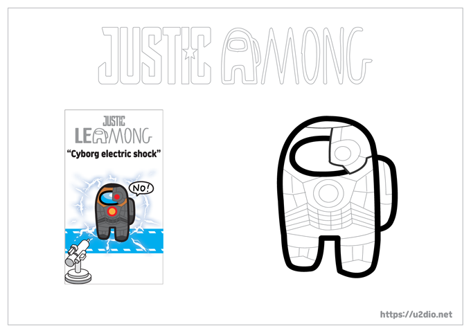 Cyborg, Among-us Justice league coloring pages free download