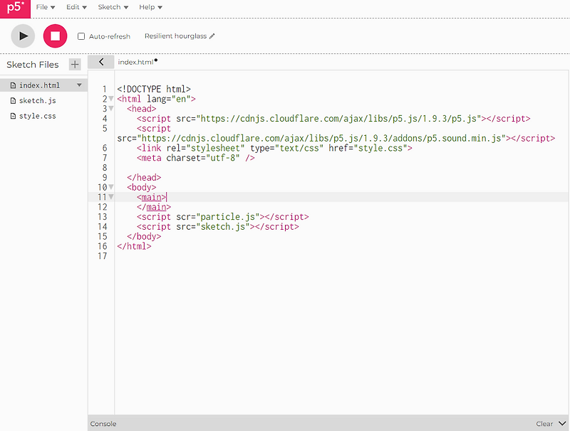 [p5.js / The nature of code] 4. Paritcle Systems 4.2 A Single Particle﻿