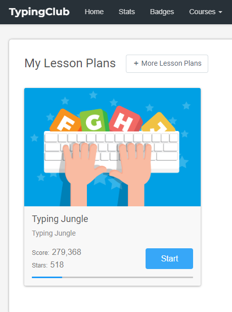 타이핑 클럽(Typing Club) / Picture Dic & Books / 무료 영어 타자 연습