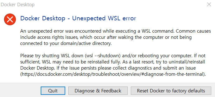 docker desktop - unexpected wsl error